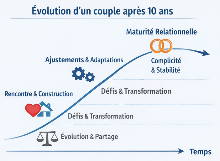 Relation après 10 ans : comment évolue le couple dans la durée